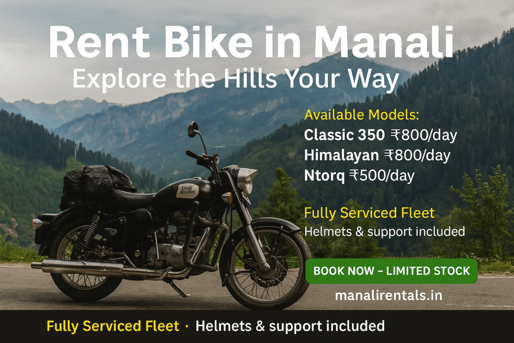 Bike Rentals in Manali | Royal Enfield & Scooty Hire | TMA